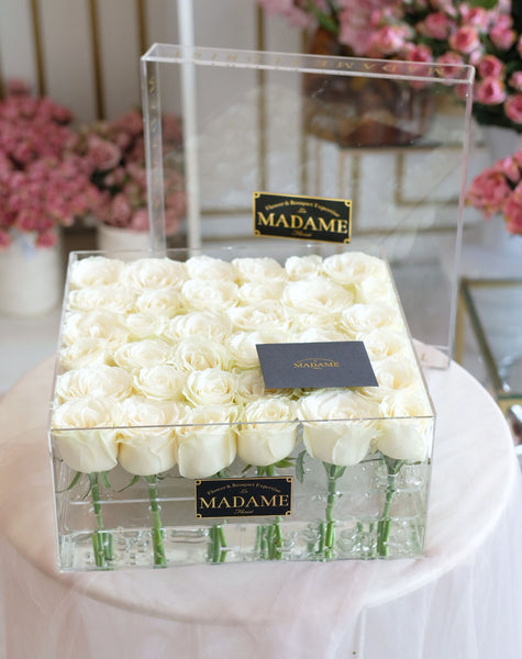 Acrylic Blossom Box in White – Madame Florist